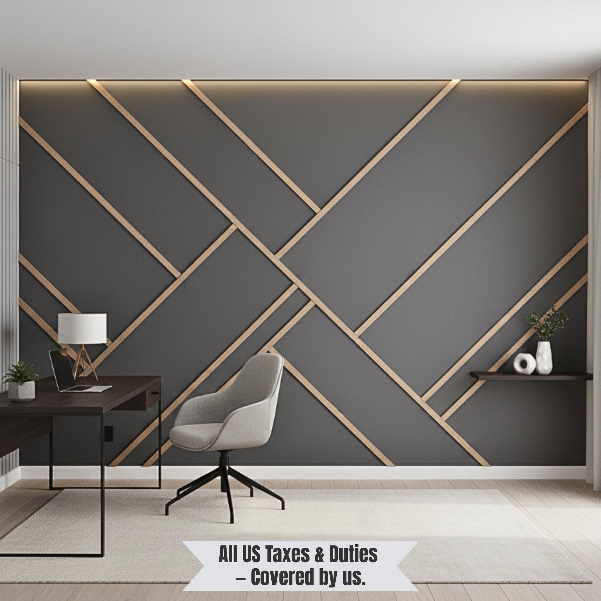 Angled Wall Molding Kit or Printable Layout | Polystyrene Trim With ...