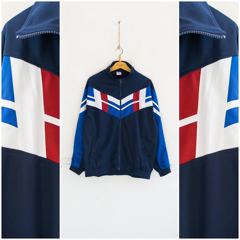 Vintage Track Jacket Mens XL Color Block Sports Jacket Womens XXL ...
