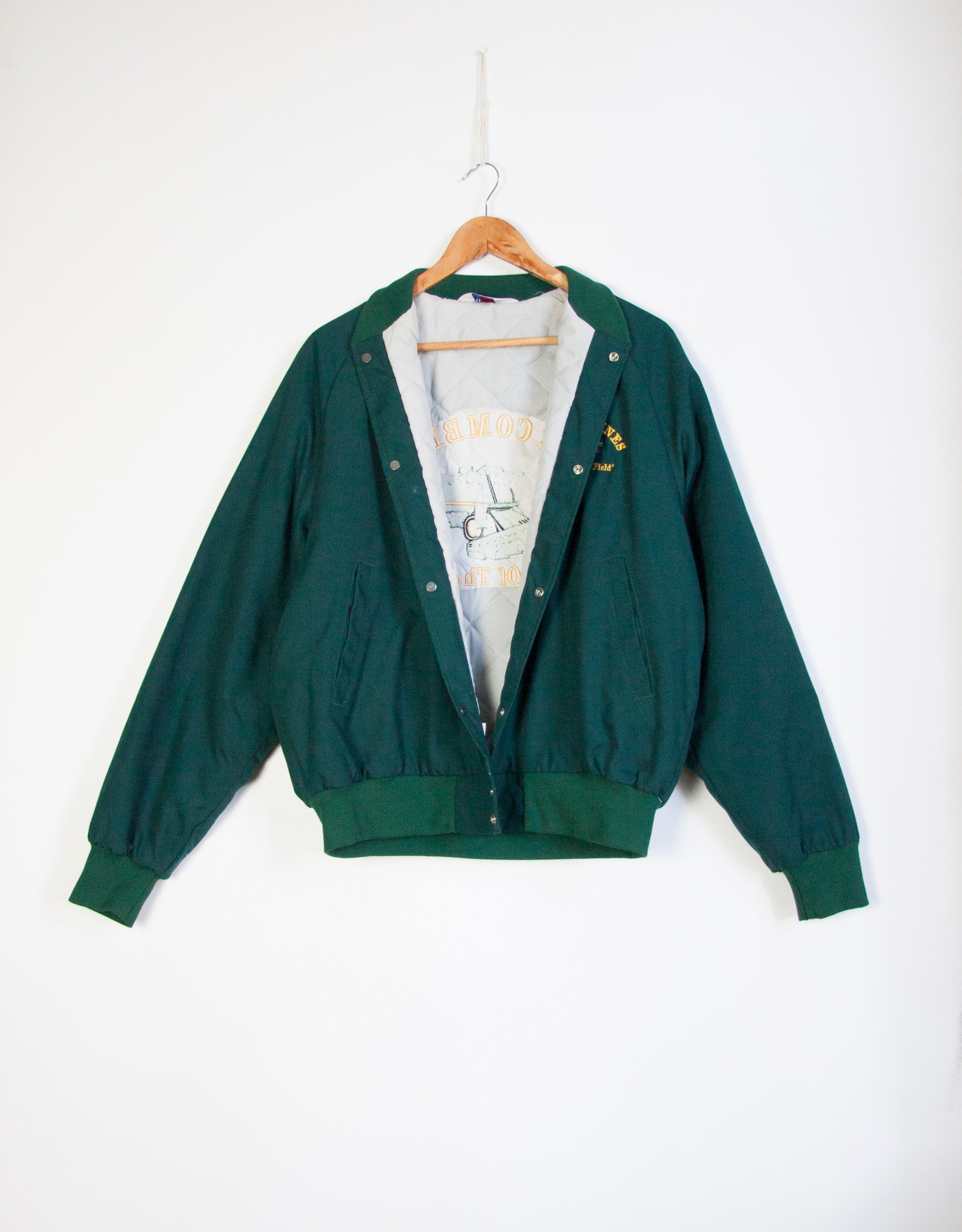 80s Bomber Jacket Men Small Vintage Bomber Jacket Dark Green - Etsy
