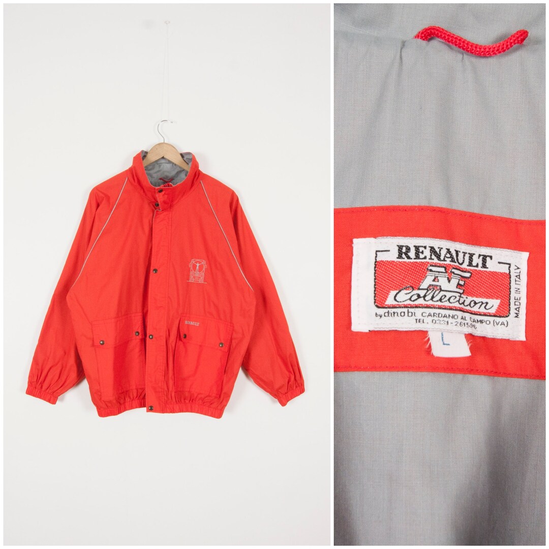 Vintage Renault Jacket Men Small 80s Bomber Jacket 90s Plain Red Jacket ...