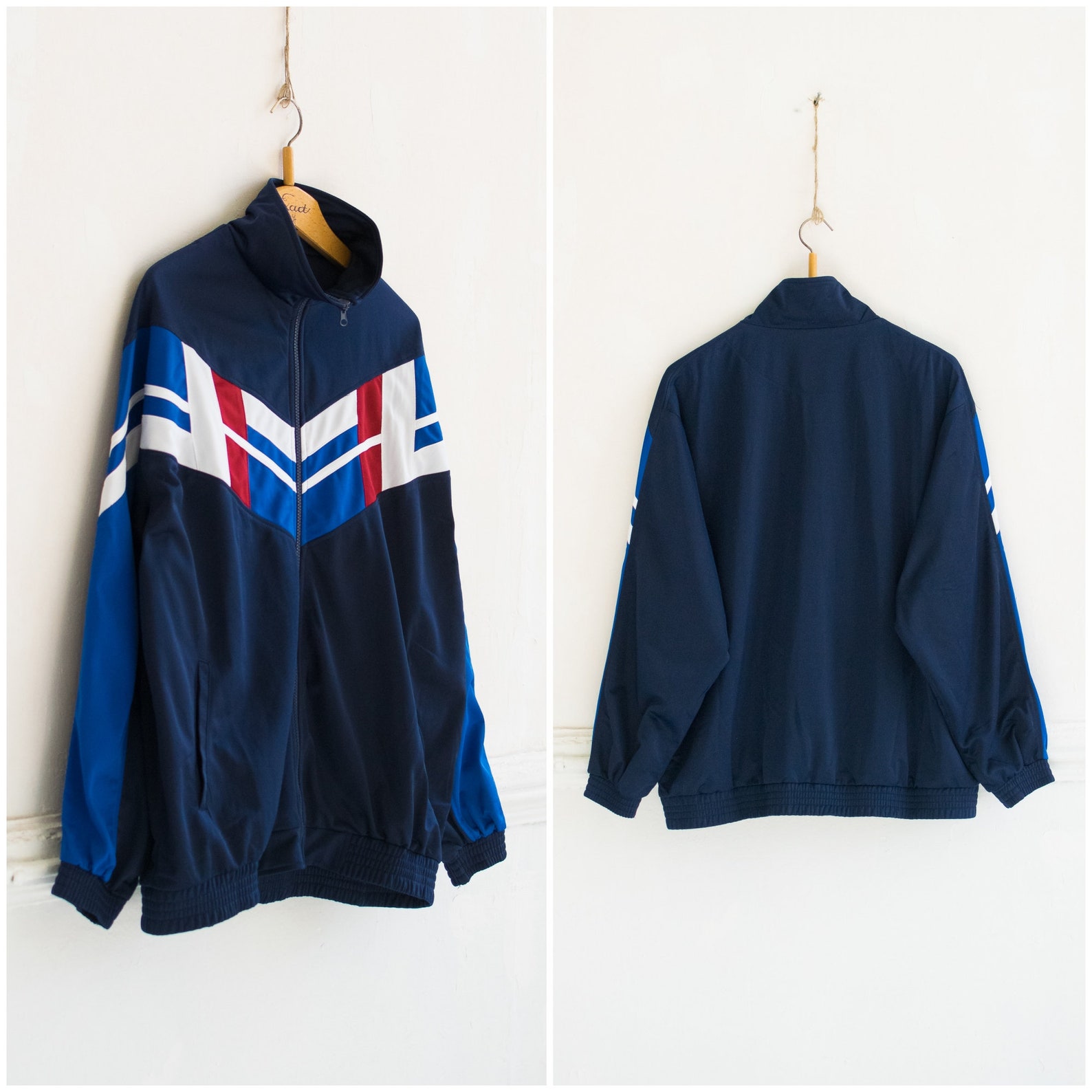 Vintage Track Jacket Mens XL Color Block Sports Jacket Womens XXL ...