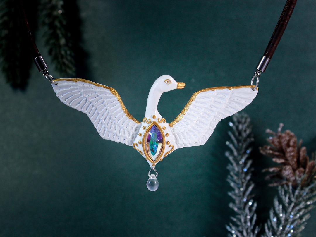 Goose Totem Animal Pendant in Hand-painted Resin - Etsy UK