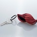 Red Leather Women's Keychain, Shell Leather Keyring for Her, 3D Form ...