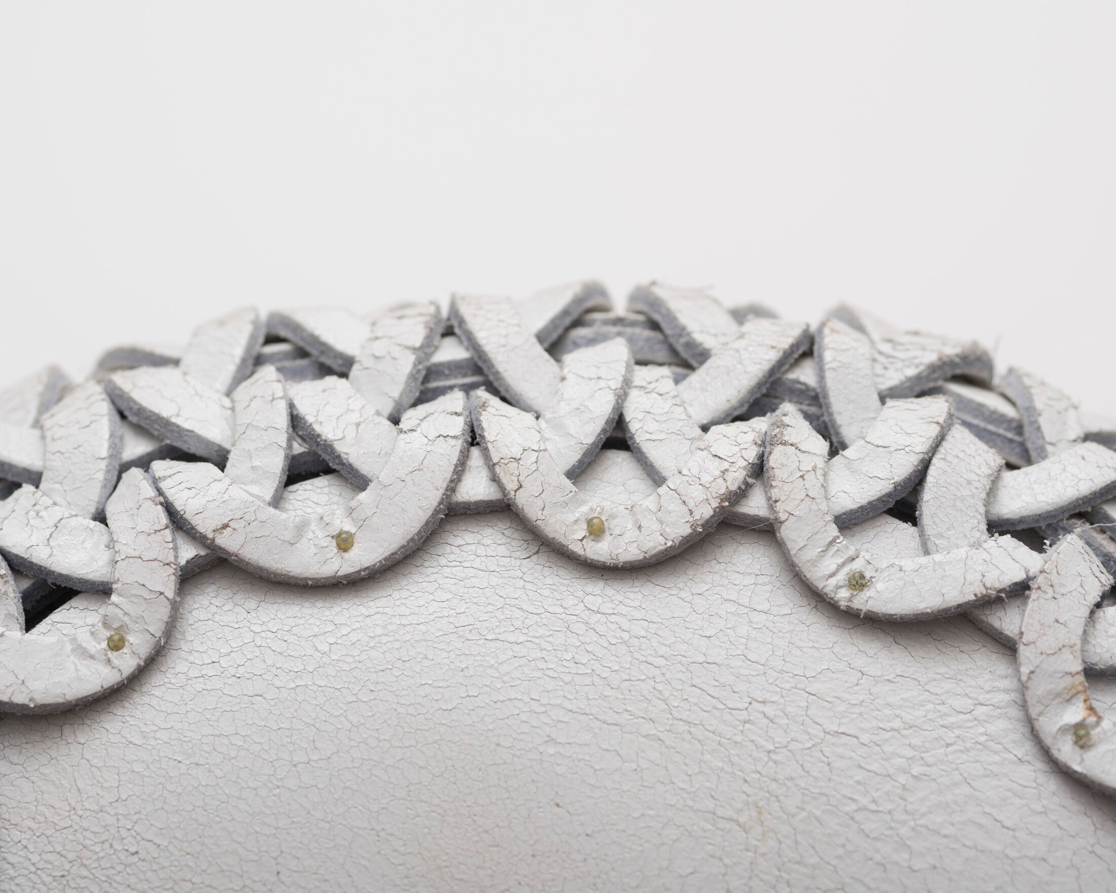White Leather Basket, Storage Basket, Round Hand Woven Bowl, Fruit ...