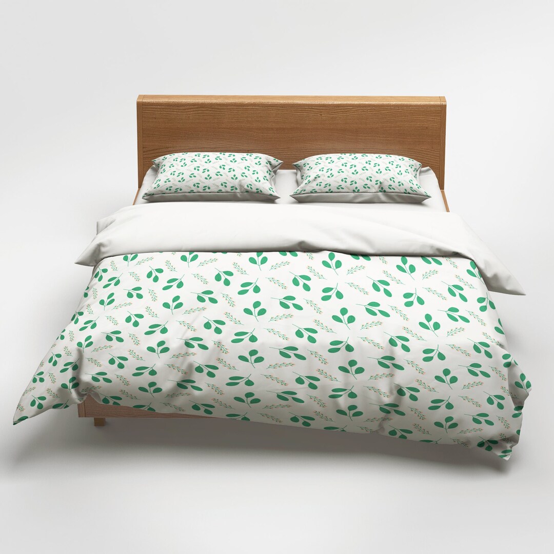 Floral Green Leaf and Yellow Flowers Pattern Comforter - Etsy