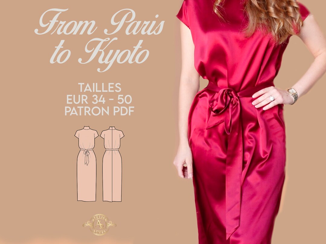 Japanese Dress Pattern PDF | From Paris to Kyoto With Video Tutorial - Etsy