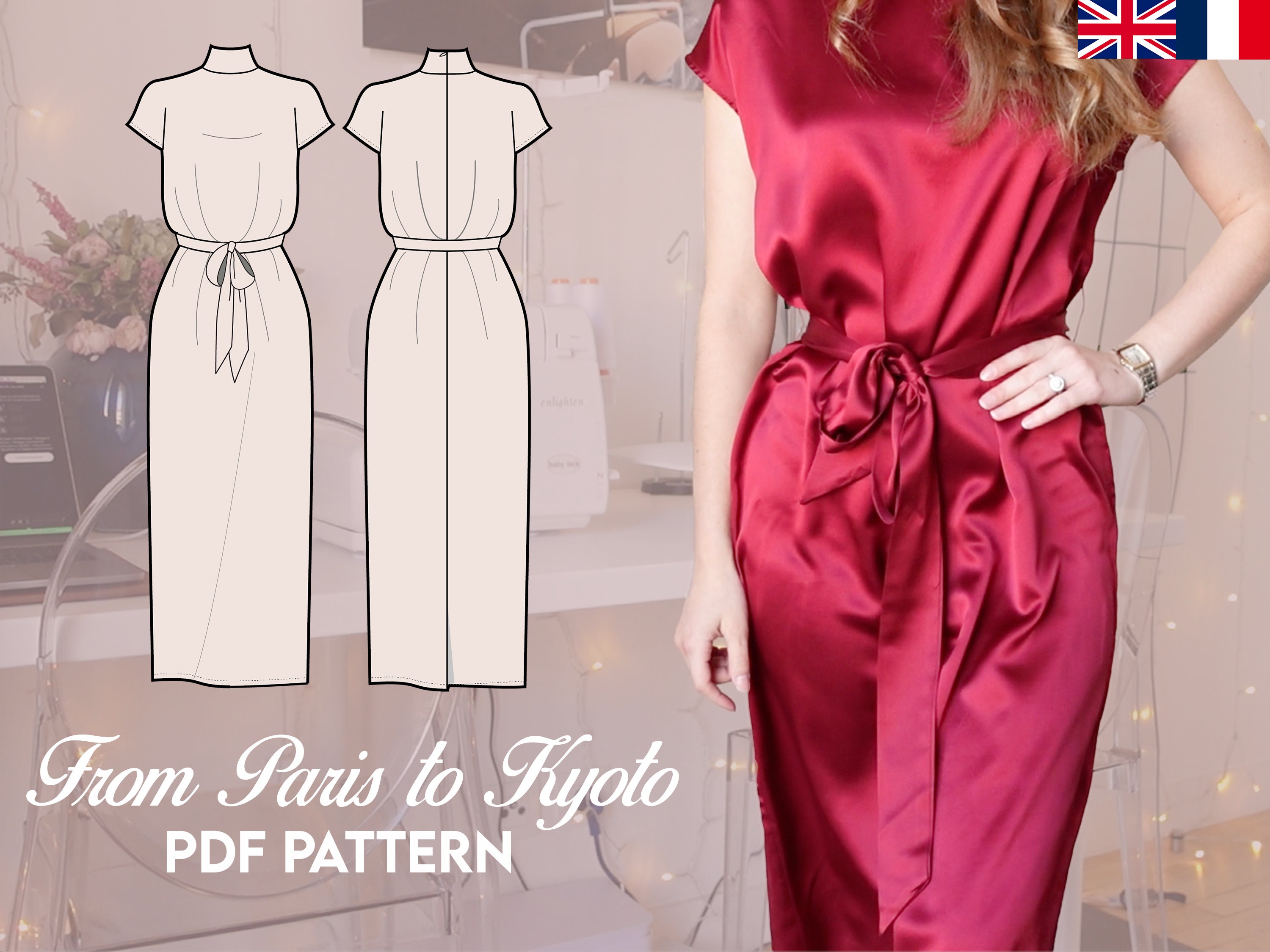 Japanese Dress Pattern PDF From Paris to Kyoto With Video Tutorial - Etsy