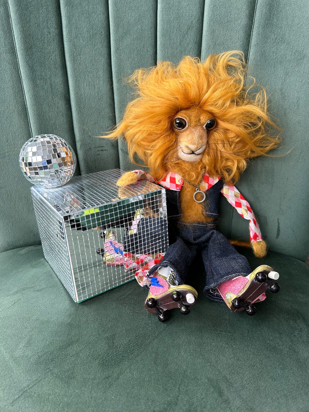 Lionel the Disco Lion : Handmade Needle Felted Figure - Etsy