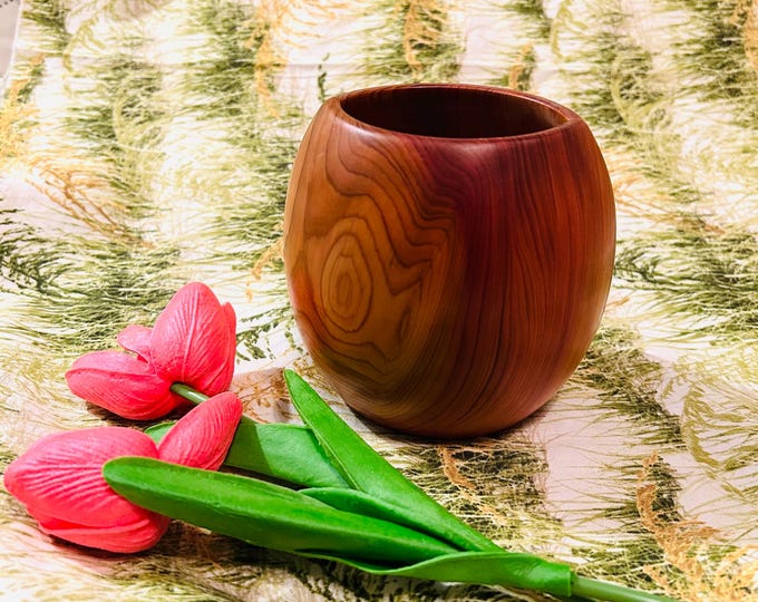 Total Elipse: a Hand Turned Wooden Vase in Yew - Etsy