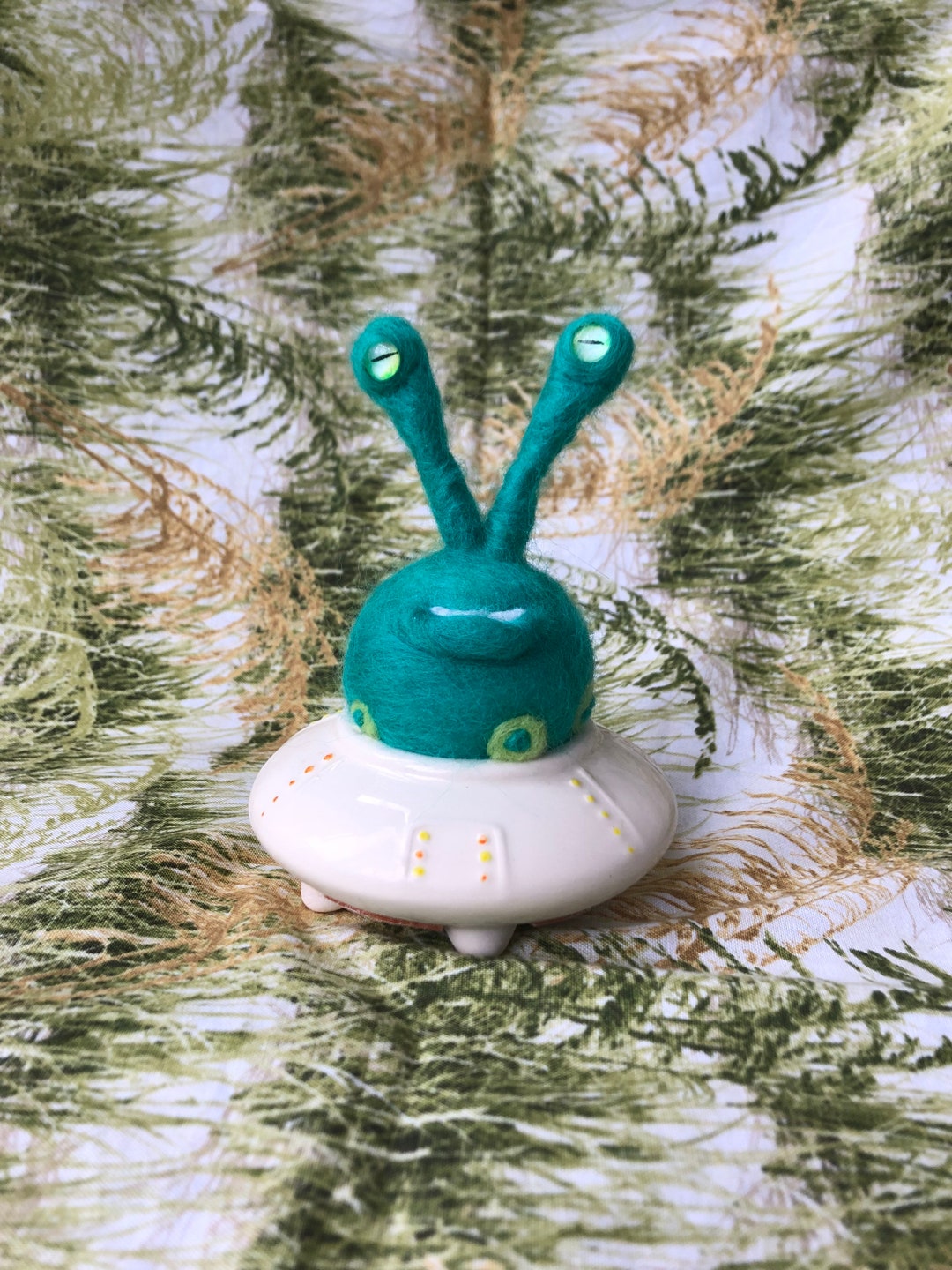 Alien Visitor : a Handmade Needle Felted Figure - Etsy