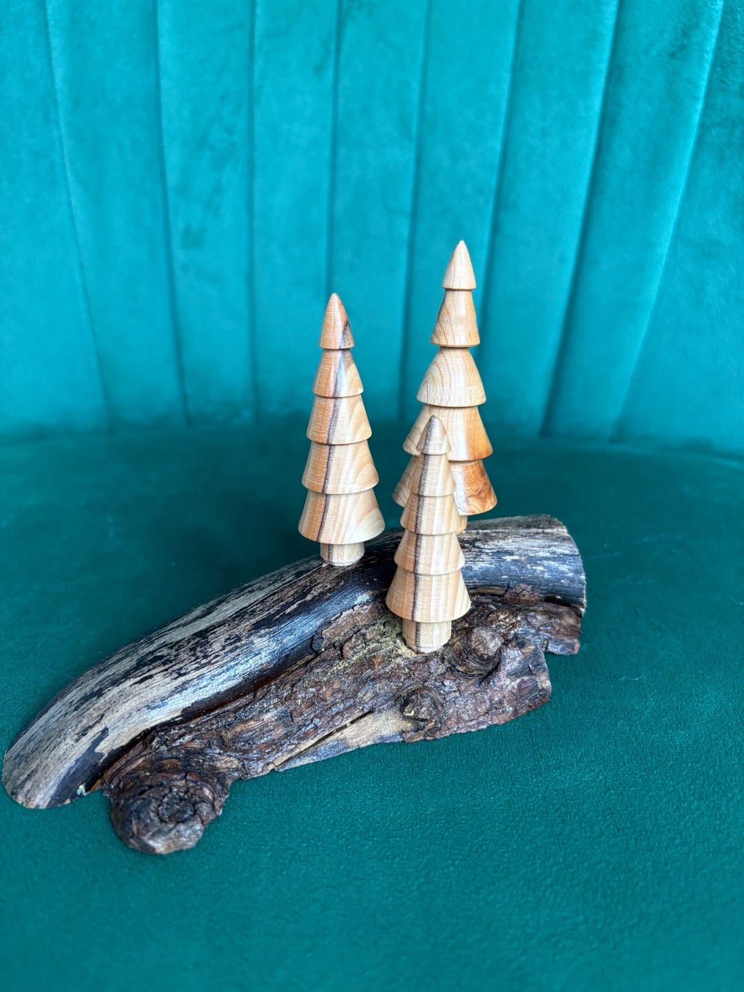 Handturned Trees: an Ornament in Smoke Tree and Yew Wood - Etsy