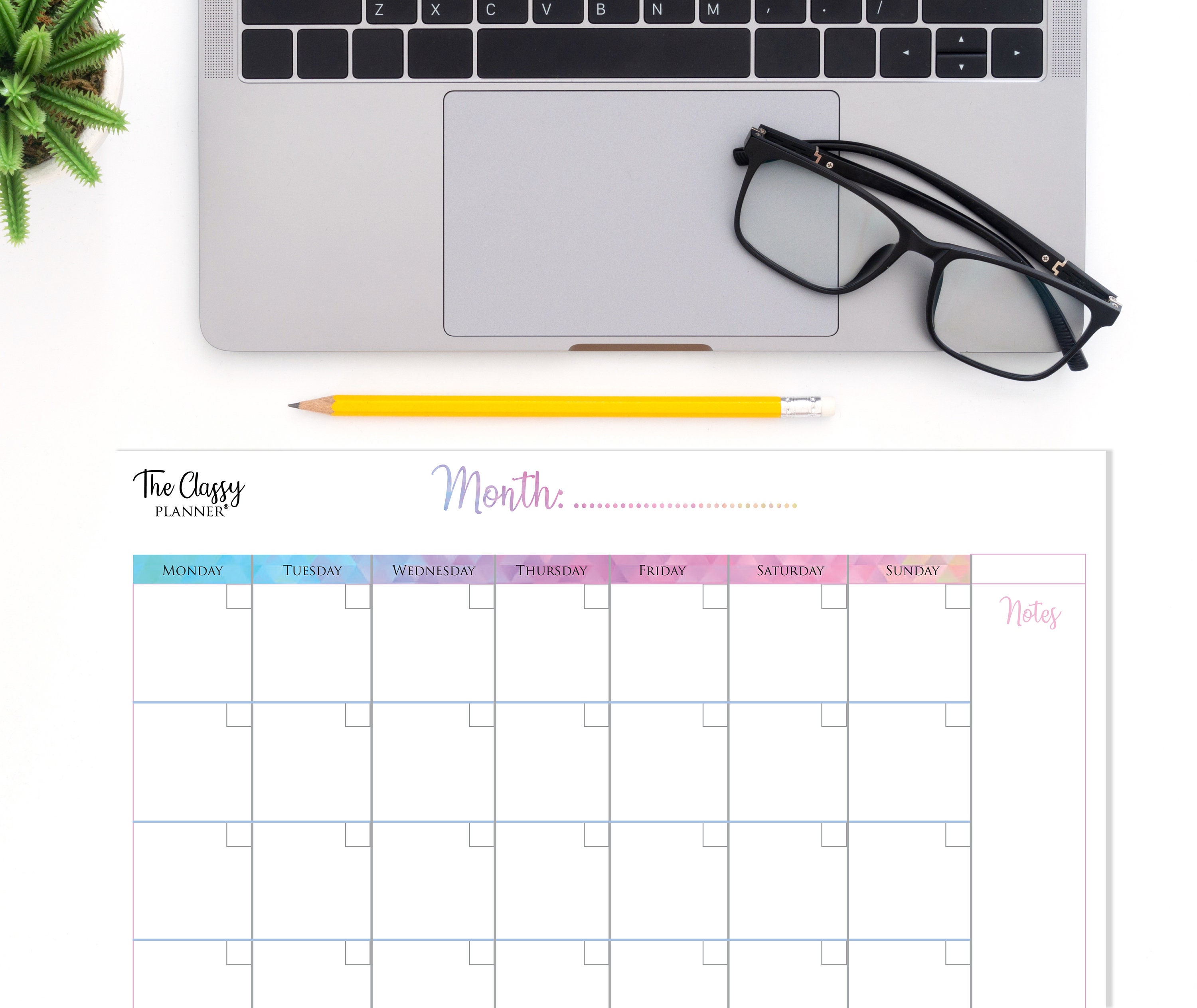 A4 Monthly Desk Pad Planner Notebook Organiser With Notes - Etsy UK