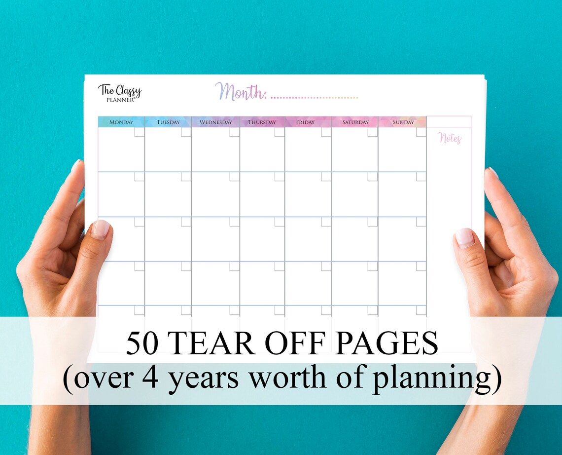 A4 Monthly Desk Pad Planner Notebook Organiser With Notes - Etsy UK