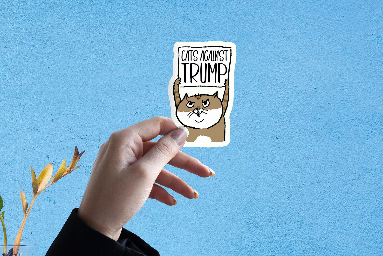 Cranky Cat Protests Against Trump Sticker - Etsy