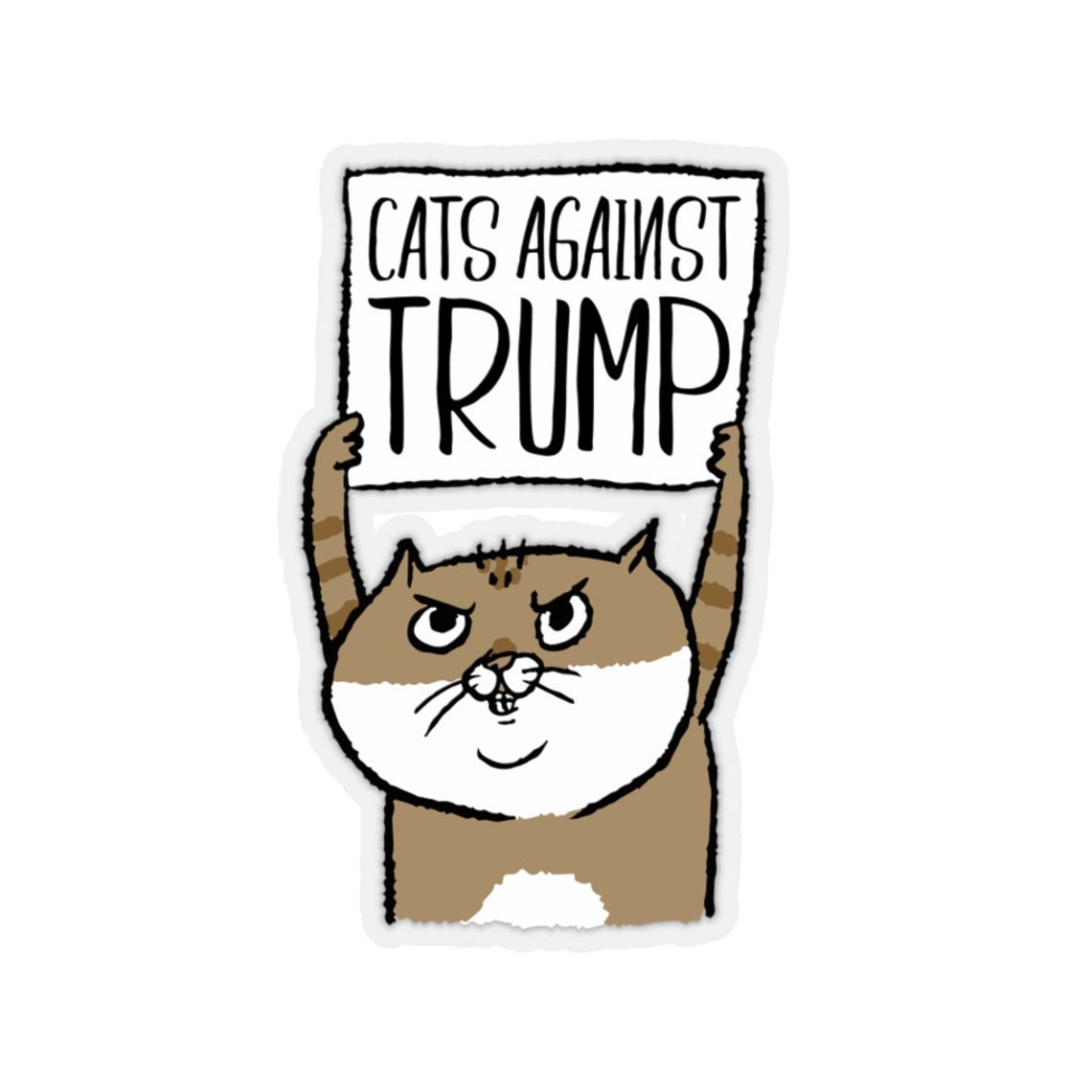 Cranky Cat Protests Against Trump Sticker - Etsy