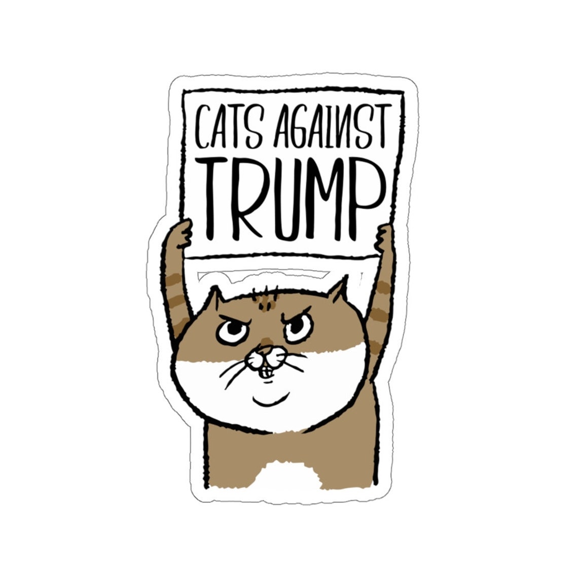 Cranky Cat Protests Against Trump Sticker - Etsy