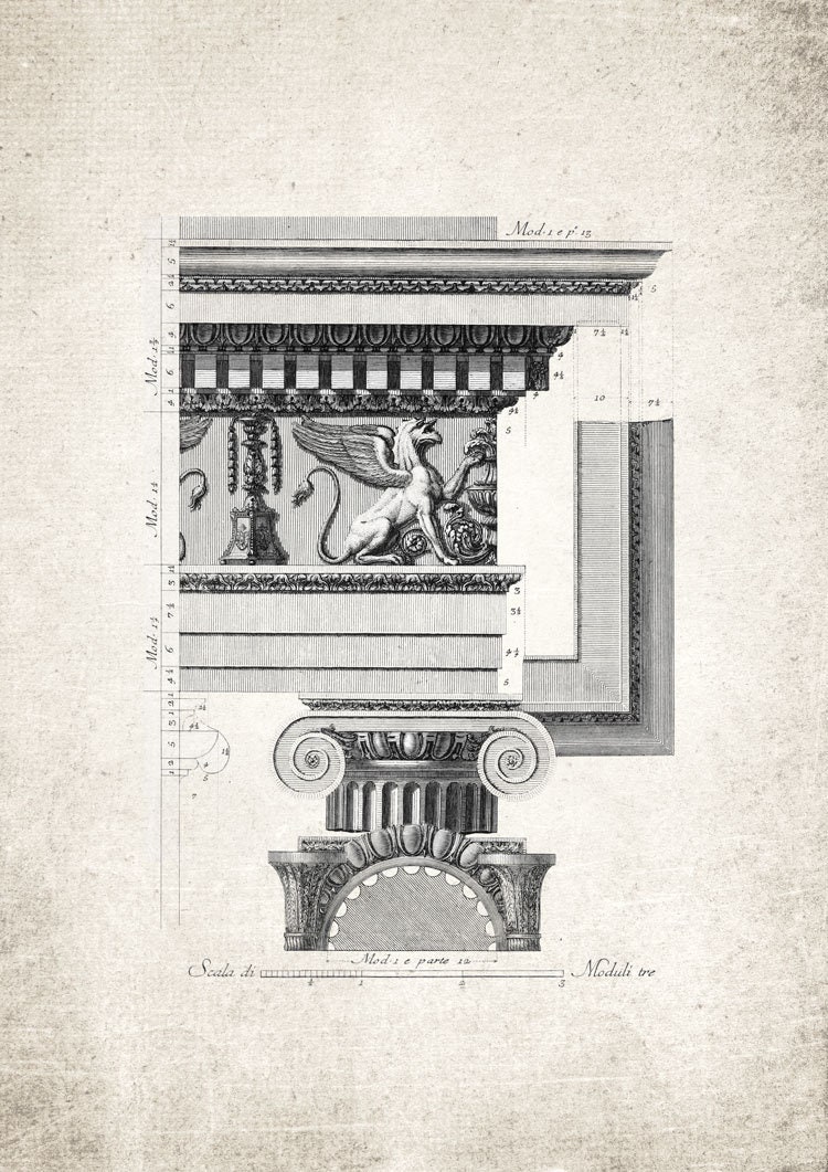 Roman Architecture Frieze Giclee Print Restored Vintage Wall - Etsy