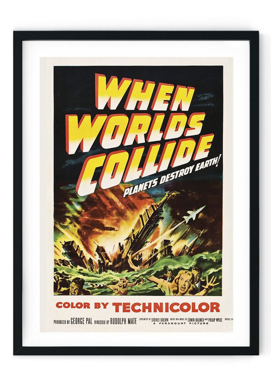 When Worlds Collide Retro Film Poster, Restored Vintage Wall Art, Kids ...
