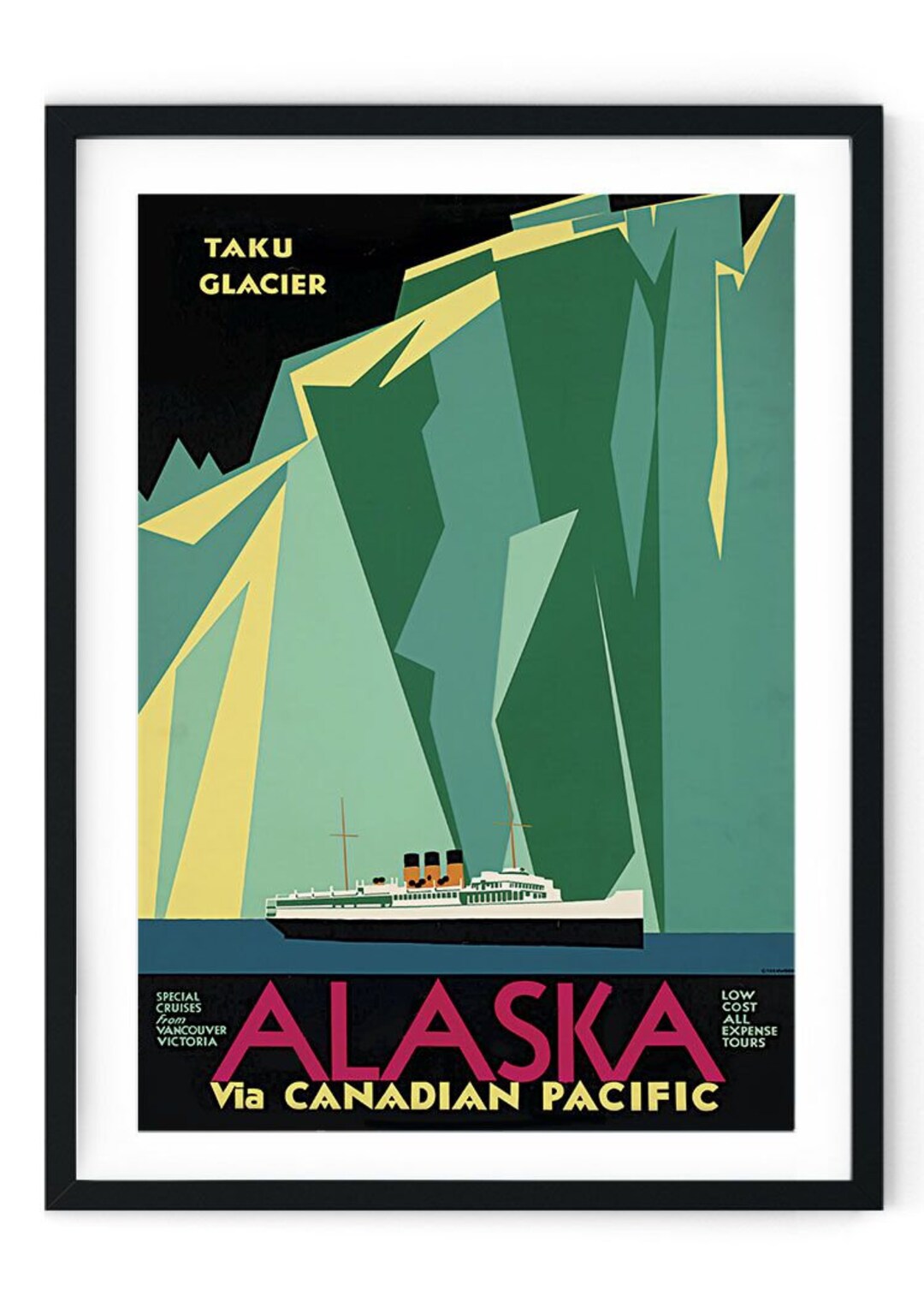 Alaska Travel Retro Giclee Poster Restored Vintage Wall Art - Etsy