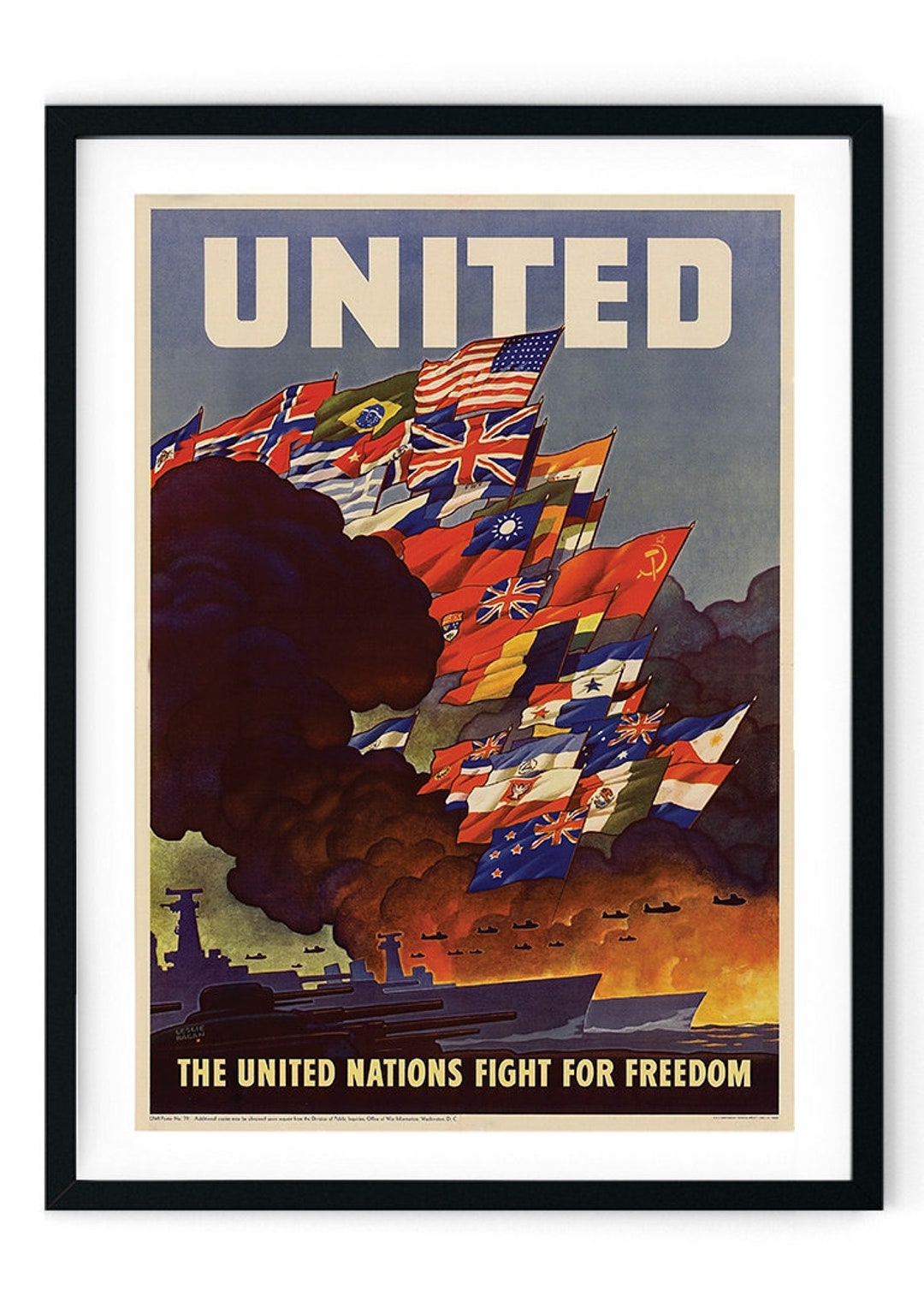 United Nations Retro War Giclee Poster, Restored Vintage Wall Art, Old ...