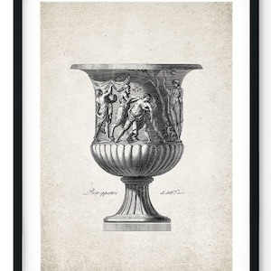 Roman Vase #6 Giclee Urn Print, Restored Vintage Wall Art, Roman Print ...