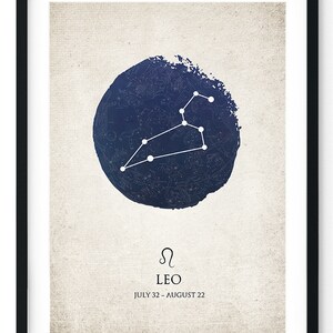 Leo Star Sign Giclee Print Restored Vintage Wall Art Star - Etsy