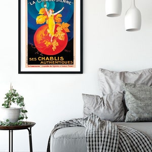 Chablis Alcohol Retro Giclee Poster, Restored Vintage Wall Art, Bar ...