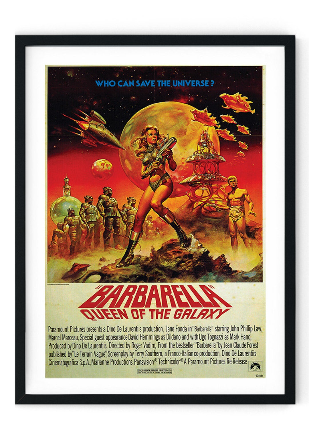 Barbarella Retro Film Poster, Restored Vintage Film Poster, Office ...