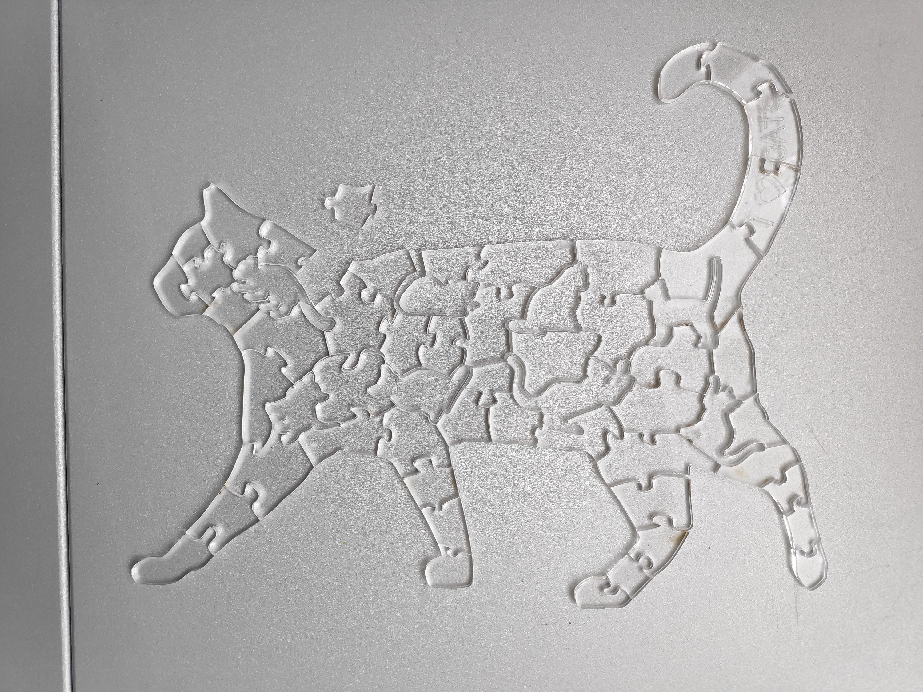 Cat Puzzle Clear Impossible Jigsaw Puzzle Acrylic Laser - Etsy UK
