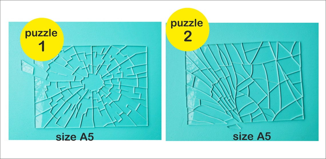 BROKEN GLASS Clear Impossible Jigsaw Puzzle Acrylic Laser Cutting ...