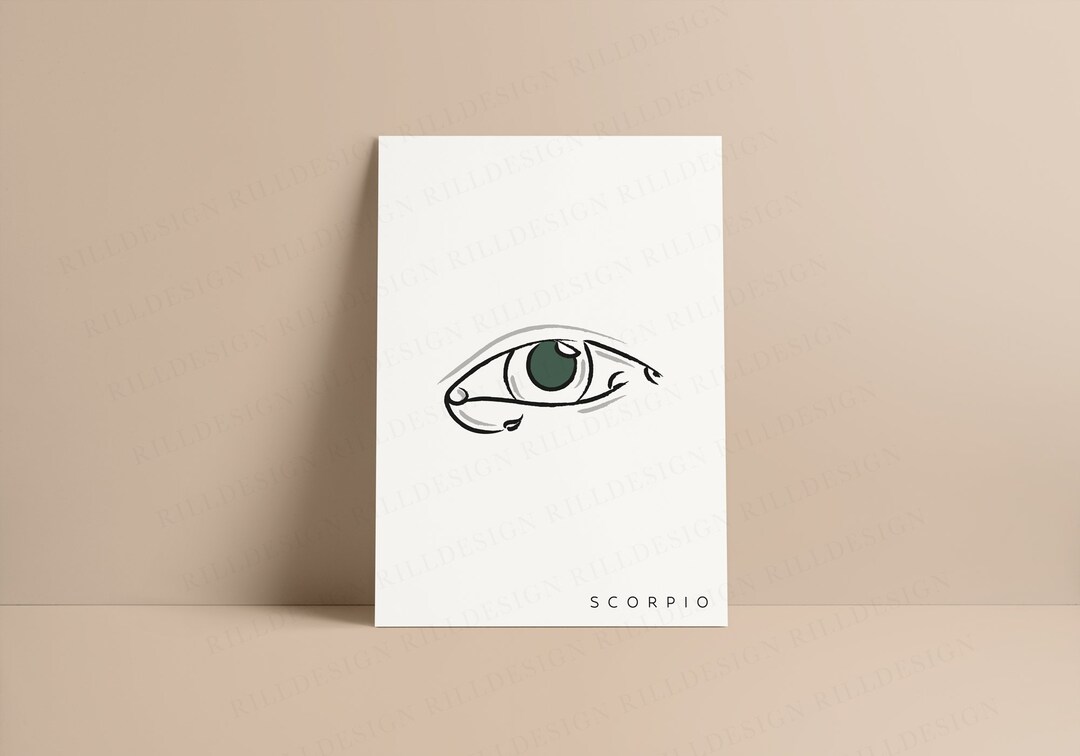 Scorpio Minimal Digital Poster | Scorpio Gift | Scorpio Star Sign ...