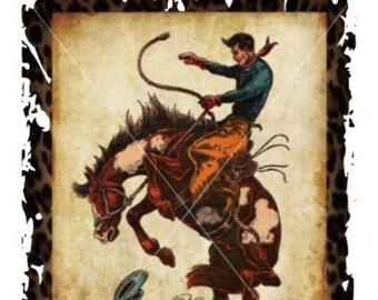 Rodeo Vintage Poster, Western, Western Grunge, Punchy, Cowboy, Bucking ...