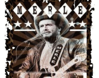 Merle Haggard Merley Christmas Cricut Layered Cut File SVG PNG Outlaw ...