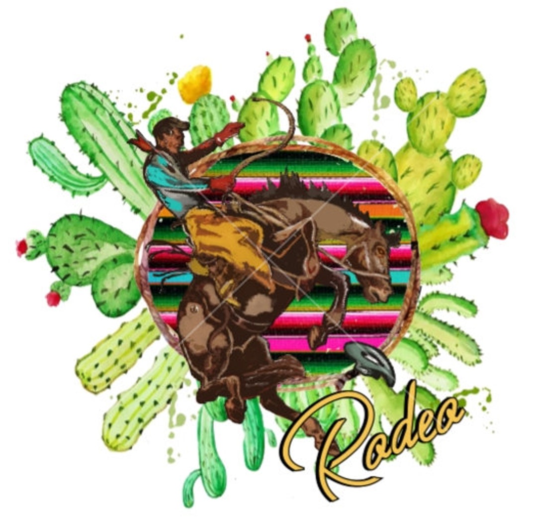Cactus Serape Bucking Bronco Rodeo PNG - Etsy