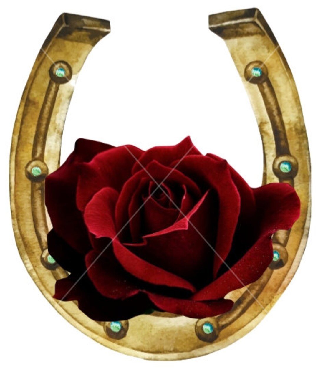 Horseshoe Single Rose PNG - Etsy