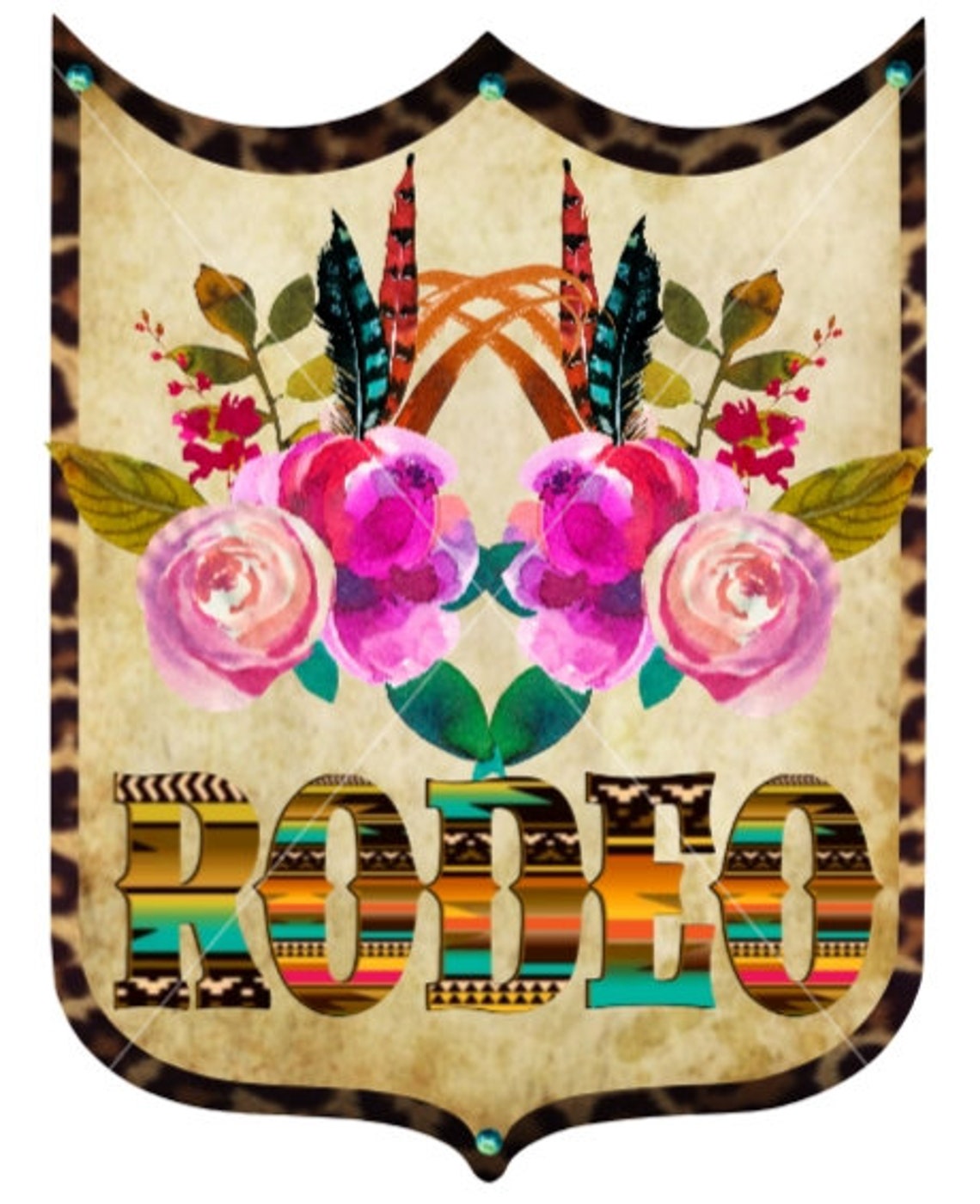 Flower Rodeo Name Tag PNG - Etsy