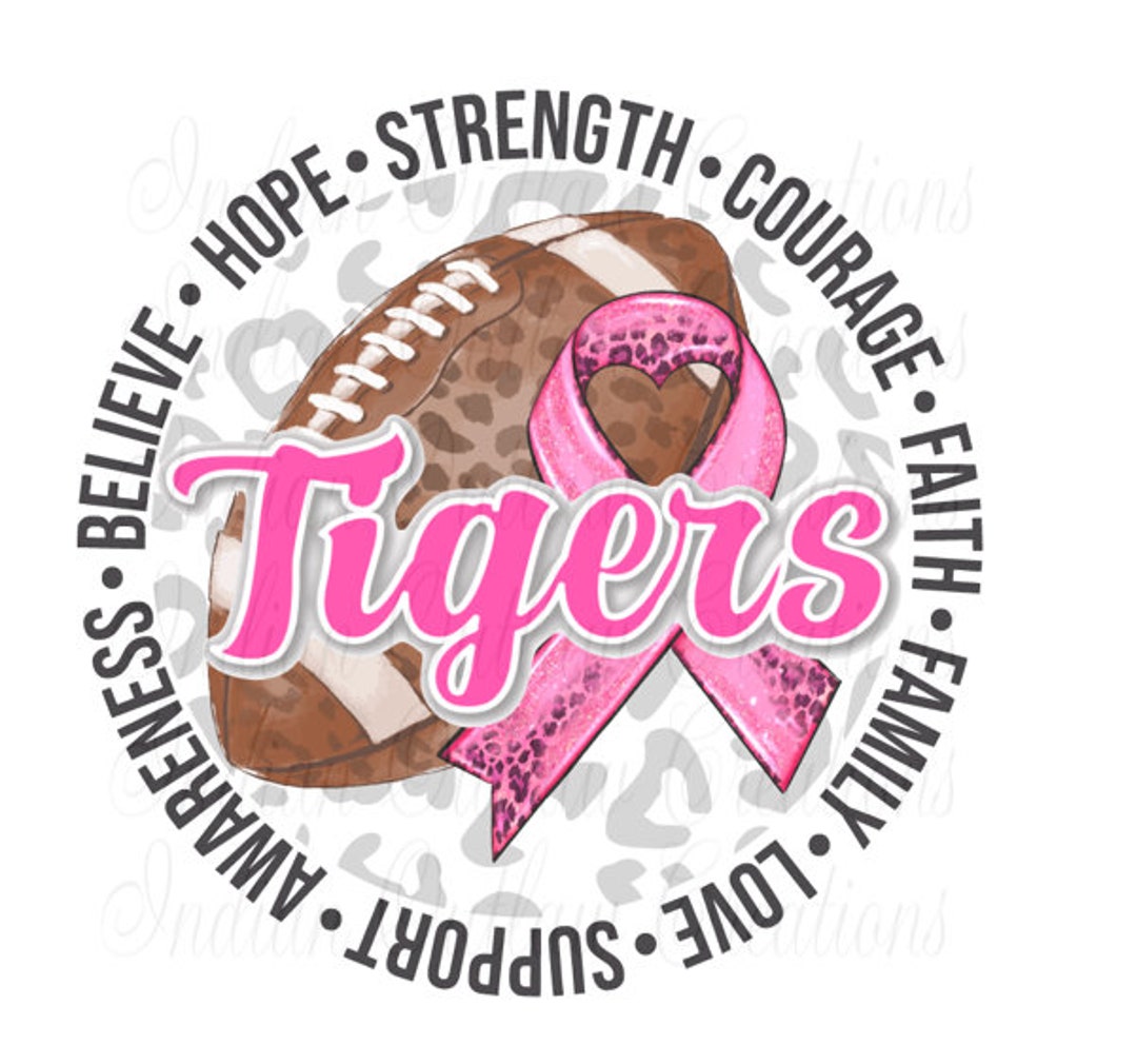 Tigers Breast Cancer Leopard Digital Design - Etsy