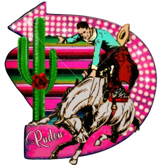 Bucking Bronco Rodeo PINK PNG - Etsy