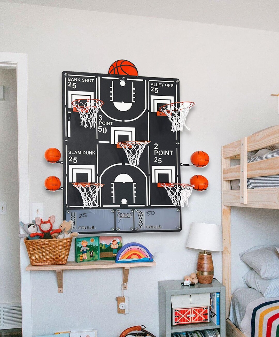 Allstar Basketball Hoop, Metal Wall Game,indoor Sports, Gameroom Decor ...