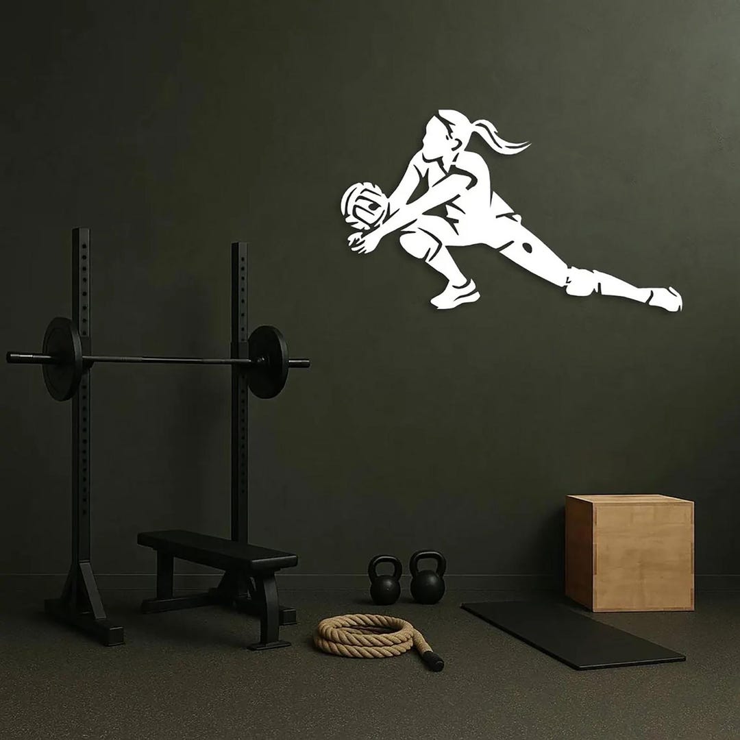 Volleyball Metal Wall Decor, Crossfit Wall Art, Fitness Wall Art, Gym ...
