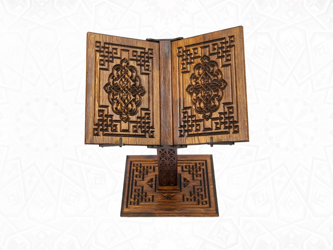 Height Adjustable Book Holder: Foldable Wooden Rihal Stand - Etsy