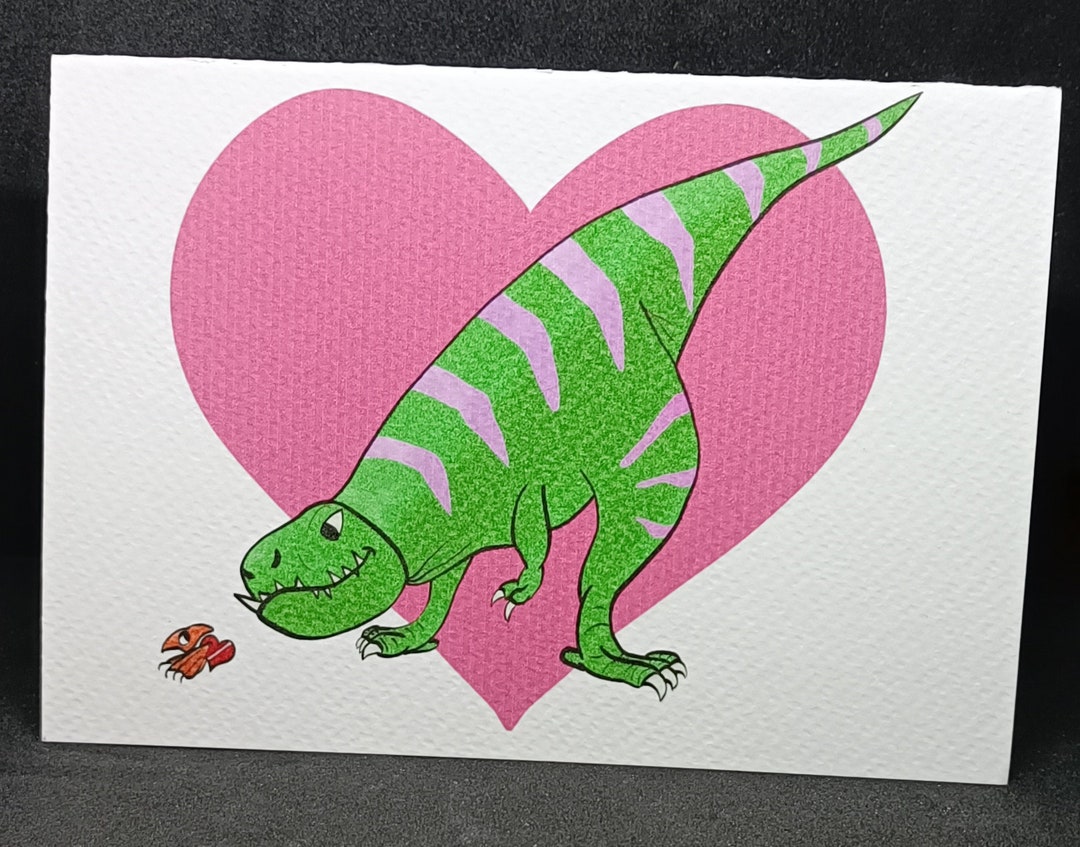 Custom Dinosaur Valentine's Day Card - Etsy