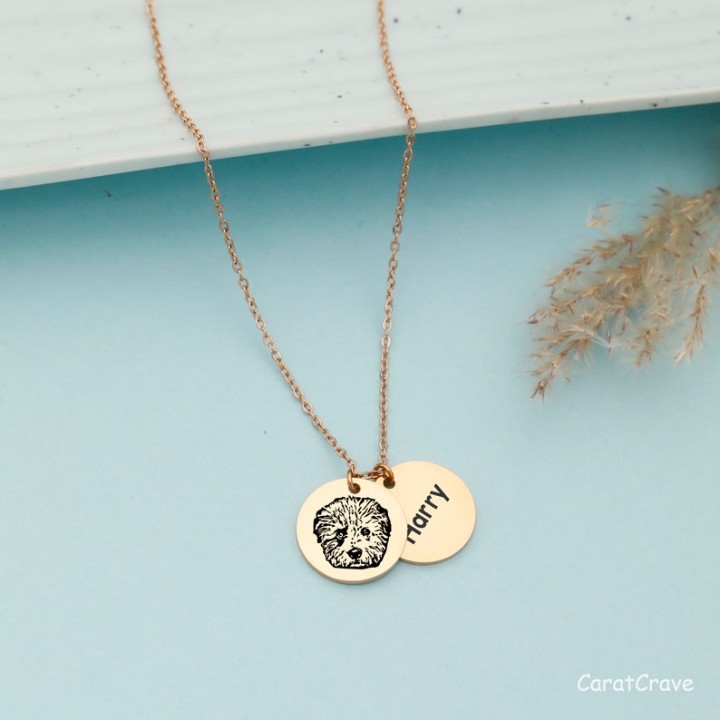 Custom Dog Necklace for Pet Moms - Personalized Pet Portrait Jewelry ...
