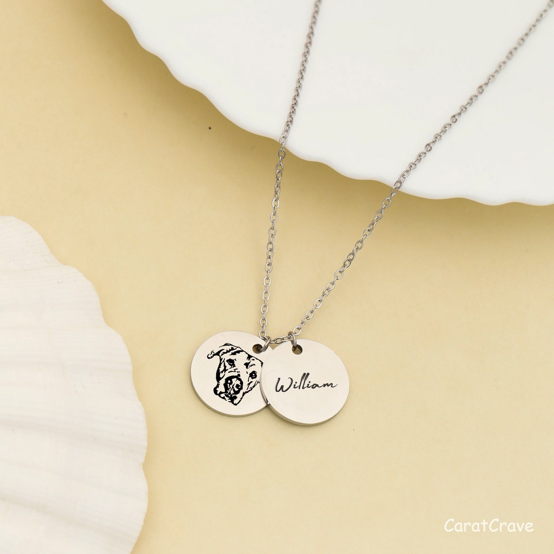 Custom Dog Necklace for Pet Moms - Personalized Pet Portrait Jewelry ...