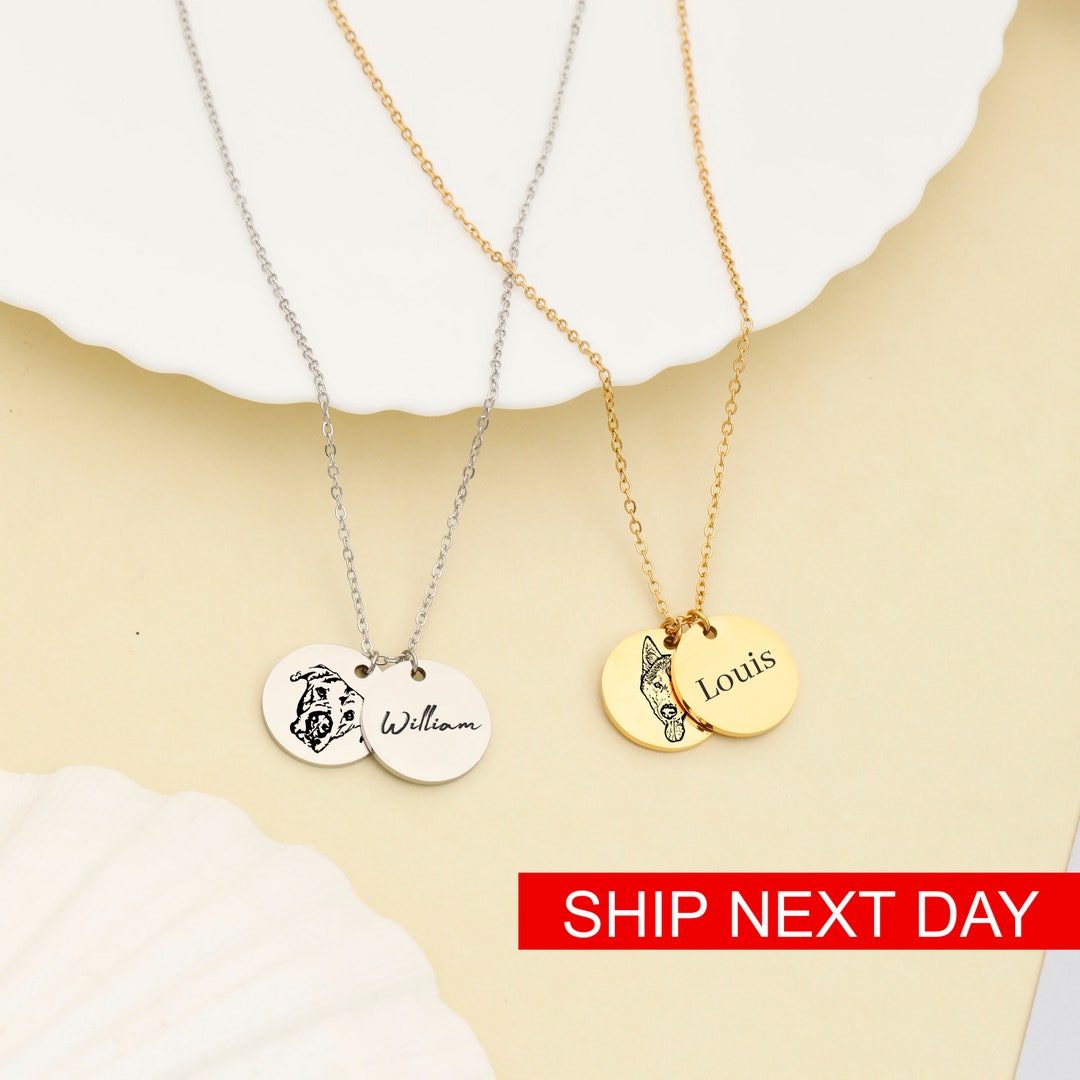 Custom Dog Necklace for Pet Moms - Personalized Pet Portrait Jewelry ...