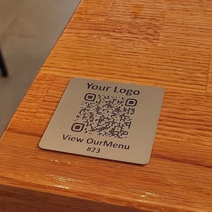 Stainless Metal QR Code Table Plates, Contactless Menu for Restaurant ...