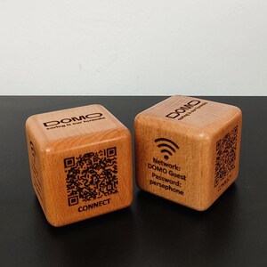 QR MENU | QR Table Stand Engraved on Wooden Cube | Digital Menus for ...