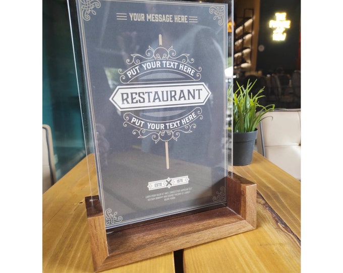 Tabletop Menu Stand | Acrylic Menu Holder | Business Acrylic Sign ...