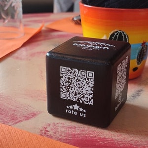 QR MENU QR Table Stand Black Wooden Cube Digital Menus - Etsy