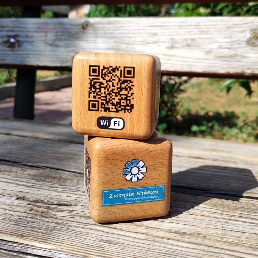 Wooden QR Cube Stands Custom Made for Office, Doctors, Dentists | Salon ...
